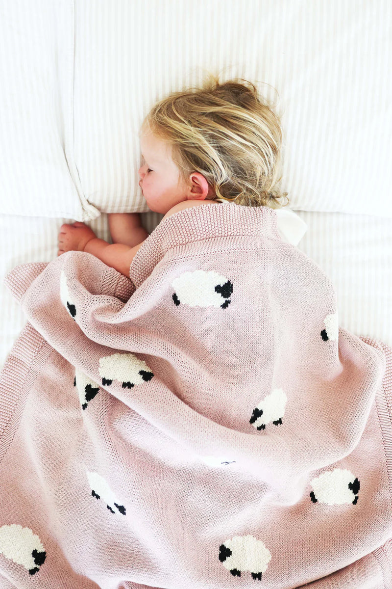 Alimrose Baa Baa Baby Blanket | Pink – Made While They're Sleeping