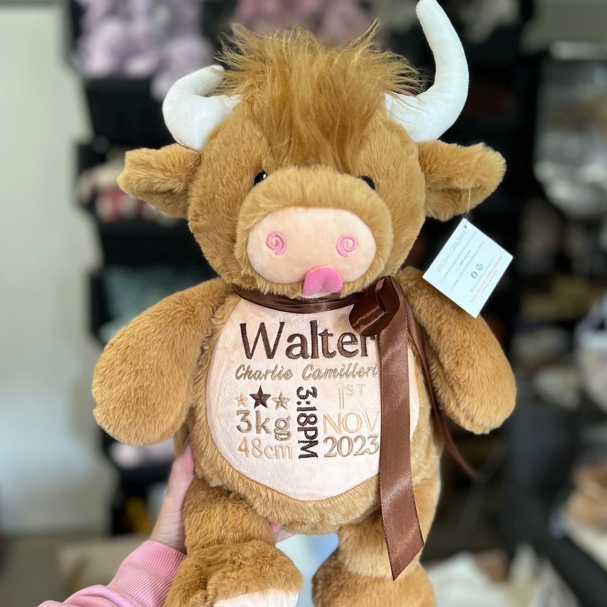 Personalised Highland Cow Cubby – Made While They're Sleeping