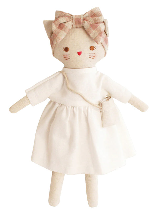 Personalised Alimrose Mini Lilly Kitty Ivory Rose Linen 26cm – Made ...