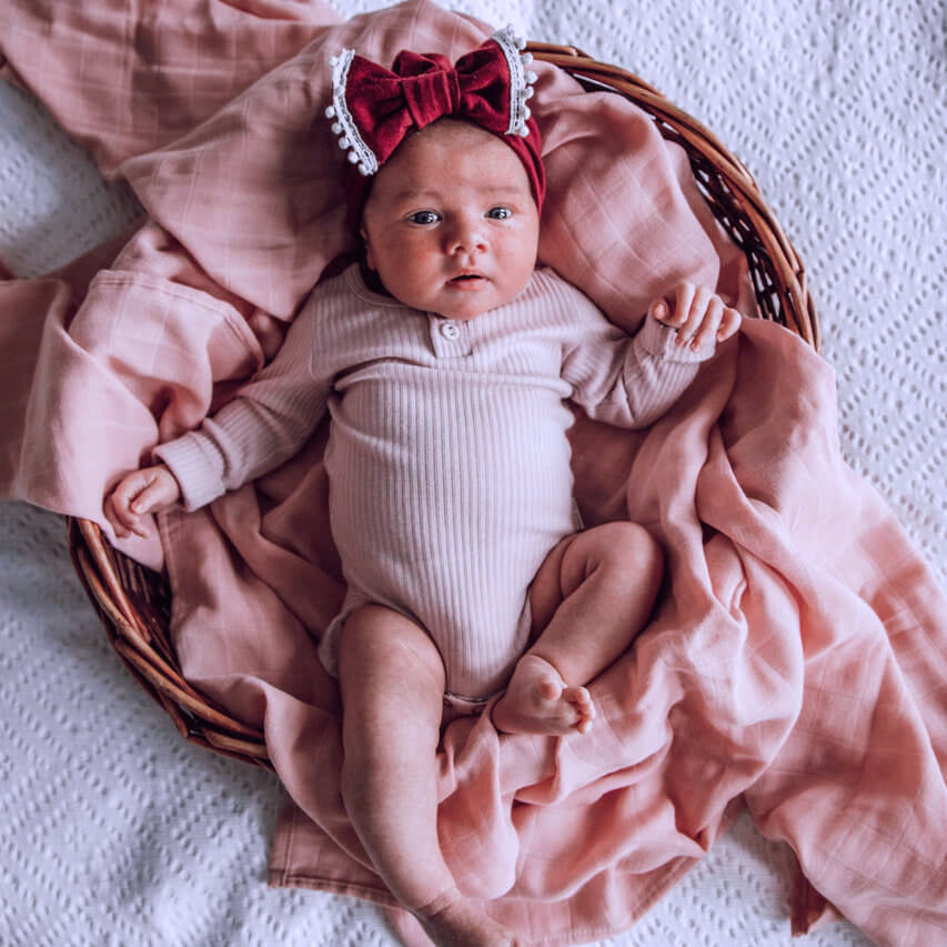 Musk Pink Muslin Swaddle – Made While They're Sleeping